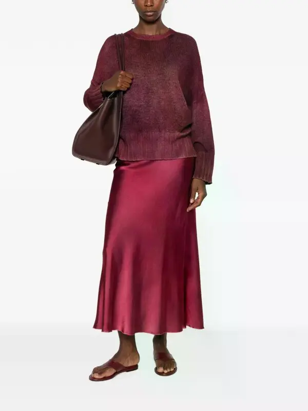 Avant Toi Wine Faded Effect Ribbed Knit Sweater