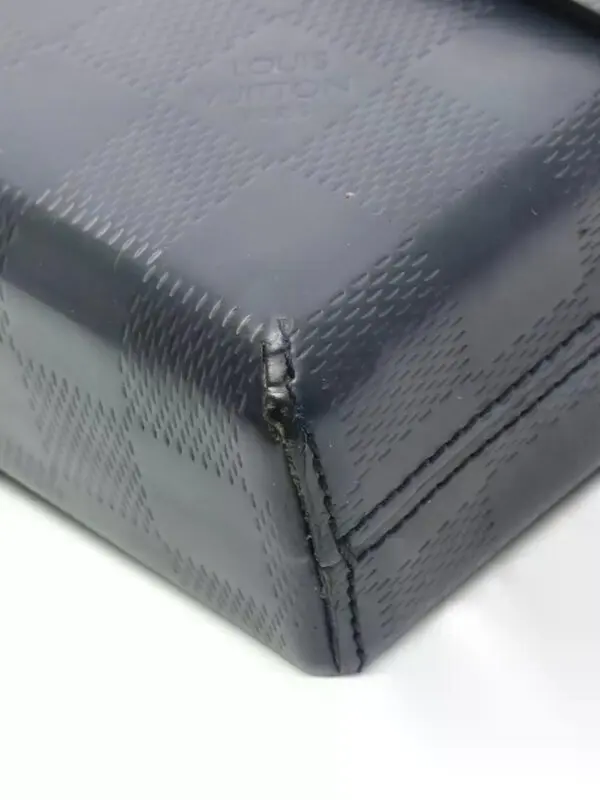 LOUIS VUITTON Damier Glacé Marty Shoulder Bag - Blue