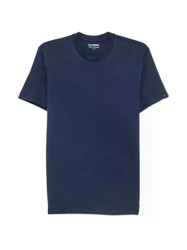 LES HOMMES Logo-print Crew-neck T-shirt - Blue