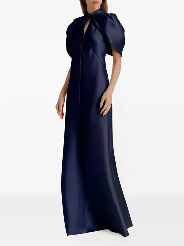 Alberta Ferretti Keyhole Puff Sleeve Dress