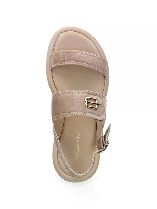 BALDININI Logo Plaque Suede Sandals