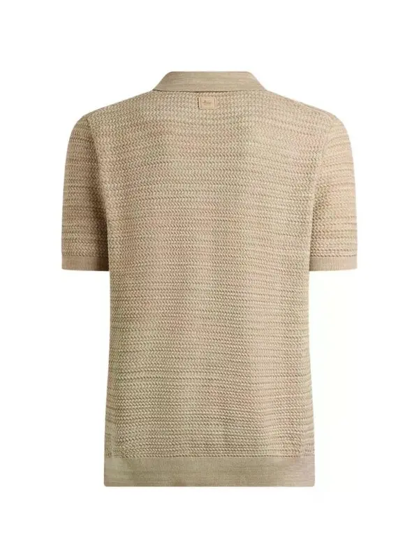 Etro Knit Cotton Polo Shirt With Braided Stitch
