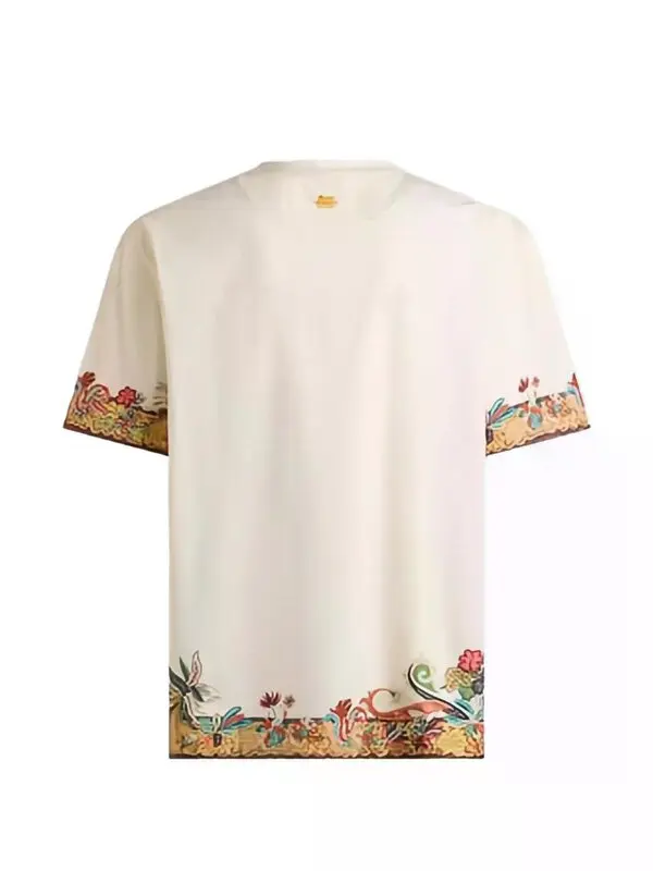 Etro Cotton Jersey T-shirt With Placed Paisley Print
