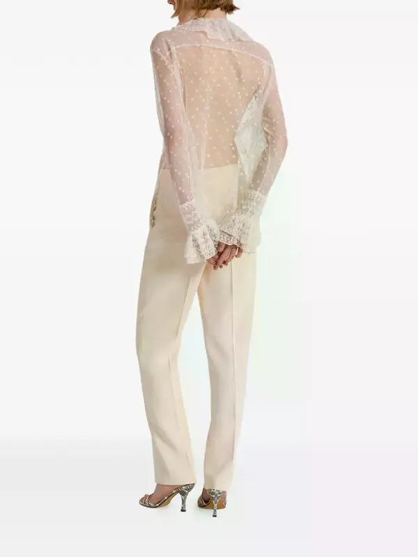 Alberta Ferretti Ruffled Lace Blouse