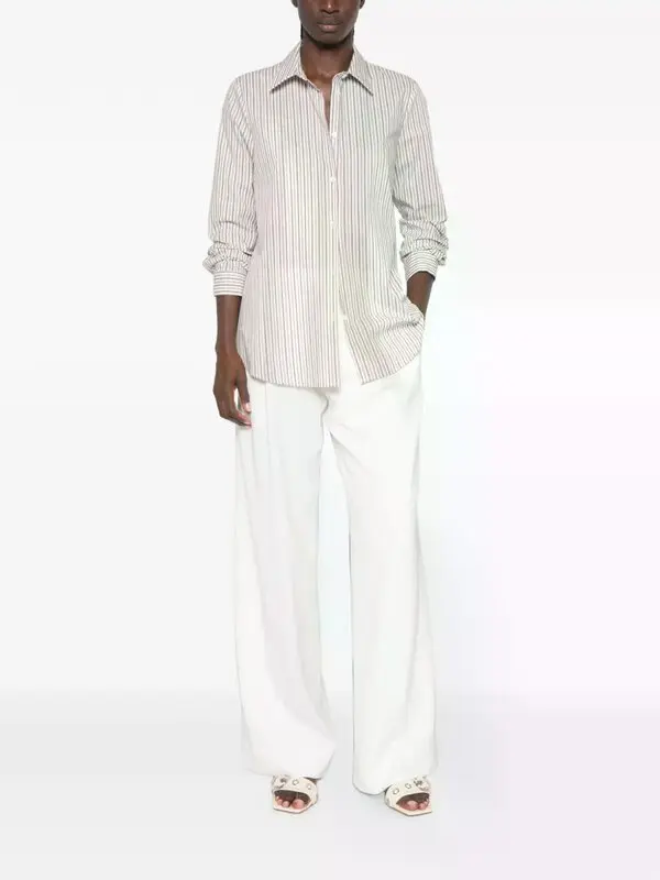 VICOLO Striped Shirt - Brown