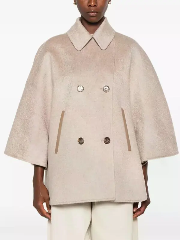 Max Mara Aospite Double-breasted Cape-style Jacket