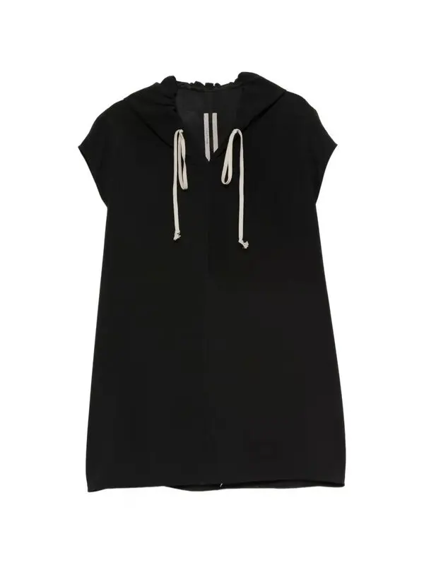 Rick Owens Hooded Drawstring-fastening Mini Dress - Black