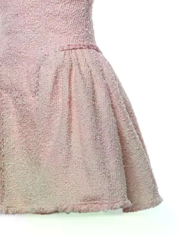 SELF-PORTRAIT Bouclé Frayed-edge Mini Dress