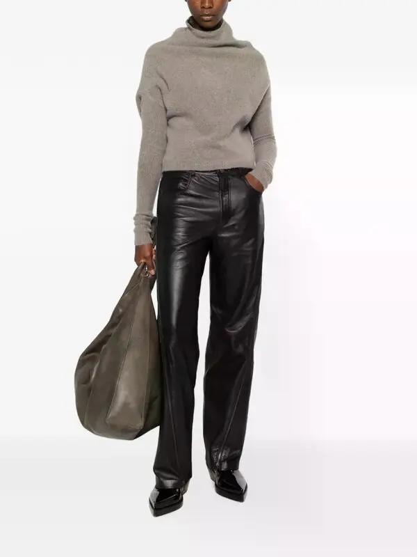 Rick Owens High-neck Ribbed-sleeve Sweater