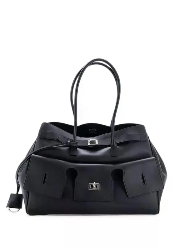 Balenciaga Bel Air Carry All Bag Leather Medium Tote Bag - Black