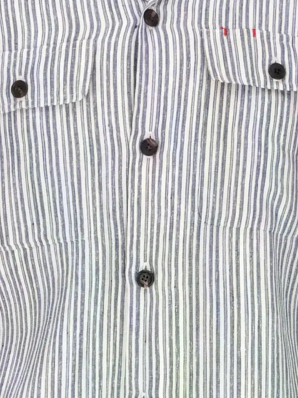 Isaia Striped Short-sleeved Shirt