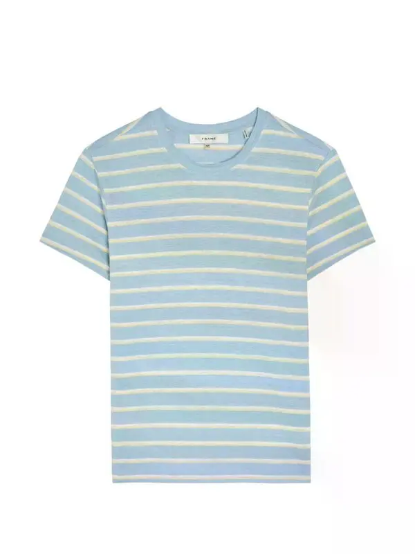 FRAME Striped Linen T-shirt - Blue