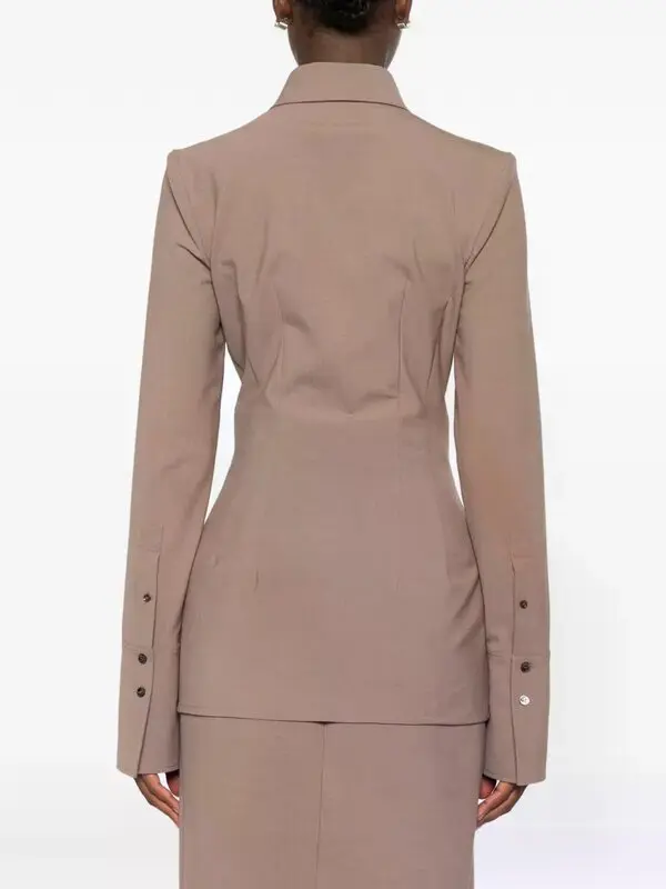 MUGLER Button-down Pleated-design Shirt