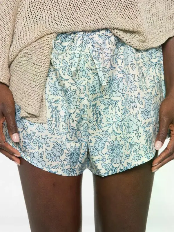 MC2 SAINT BARTH Kammy Batik-print Silk Shorts