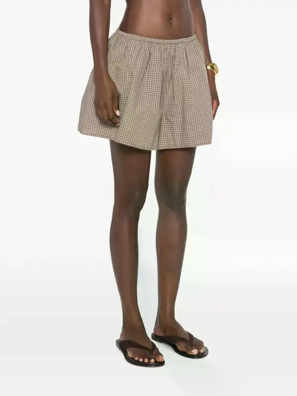 Enza Costa Plaid-pattern Shorts
