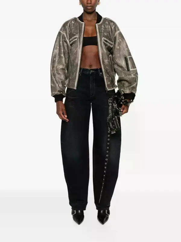 HAIKURE Faded Barrel-leg Jeans