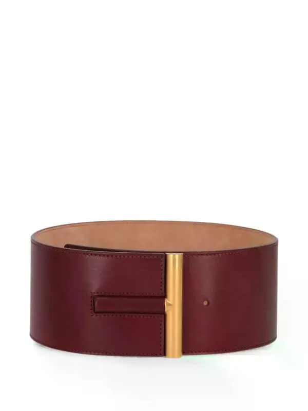 TOM FORD T-clasp Leather Belt - Red