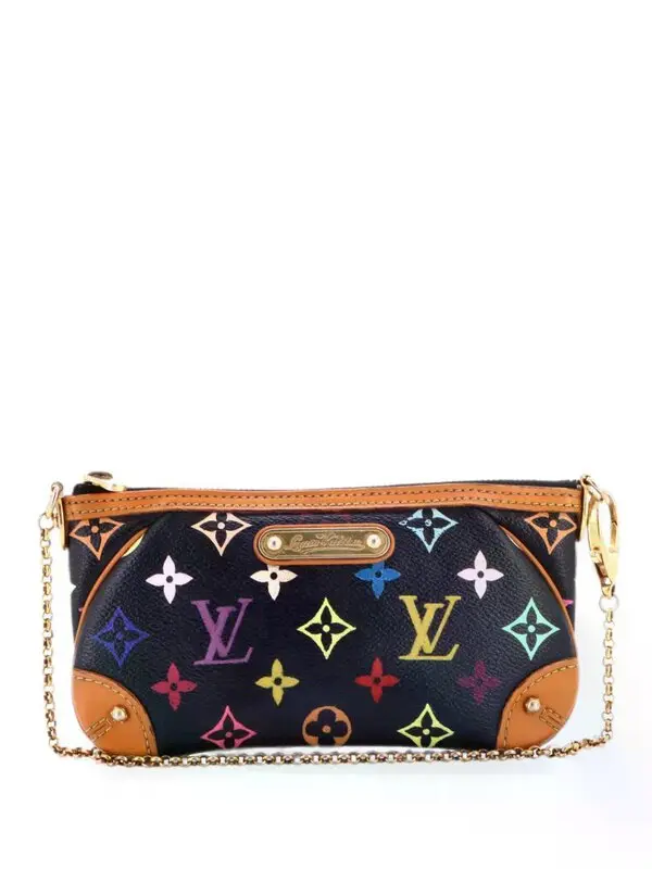 LOUIS VUITTON Millia Pochette Monogram Multicolor Mm Clutch Bag - Black