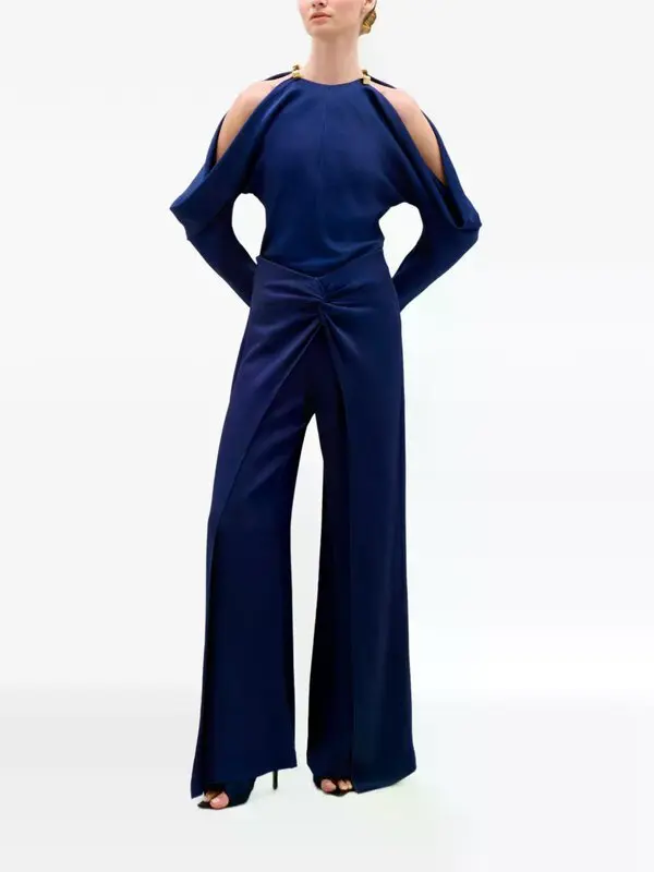 Silvia Tcherassi Navy Twist-detail Trousers