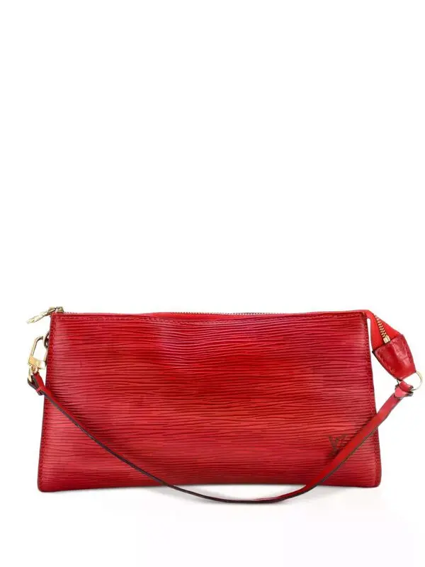LOUIS VUITTON Pochette Accessoires Epi Leather Clutch Bag - Red