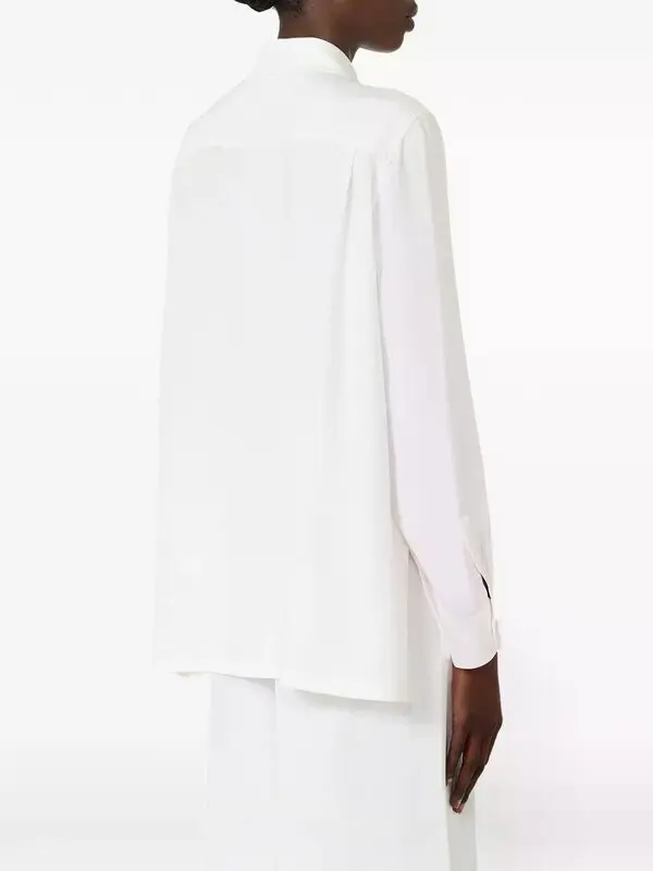Max Mara Silk Concealed Button Shirt - White
