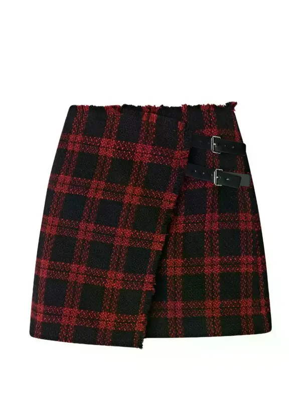 Pinko Check Buckle Midi Skirt
