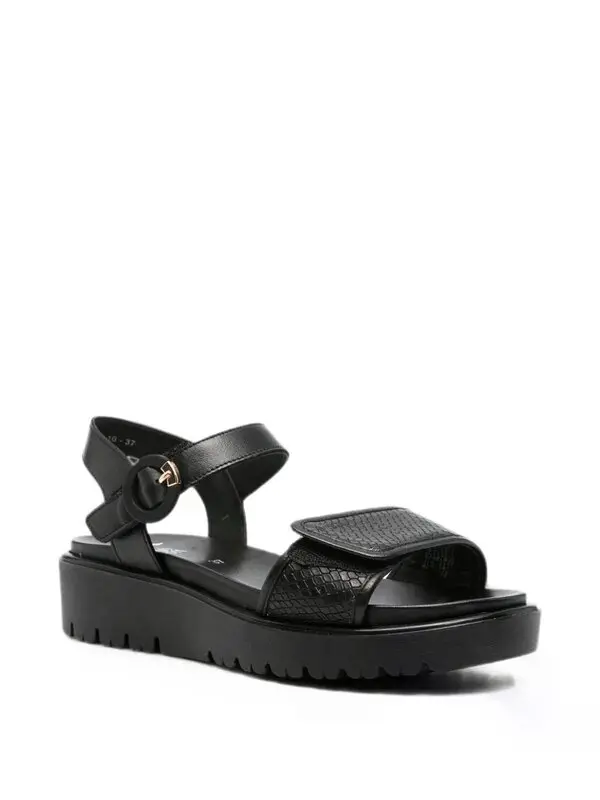 ARA Snakeskin-effect Touch-strap Sandals