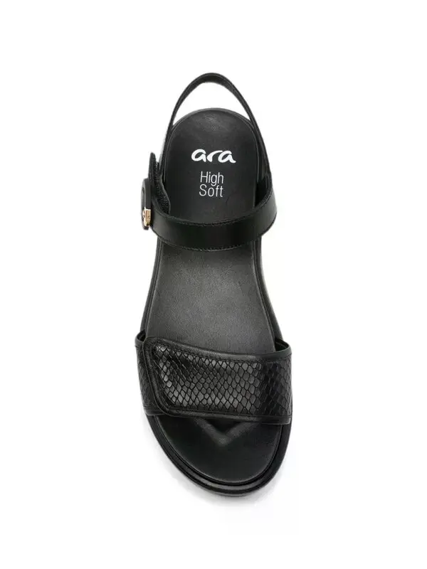 ARA Snakeskin-effect Touch-strap Sandals