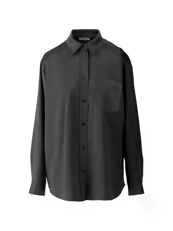 BY MALENE BIRGER Audrey Chest Pocket Shirt - Black