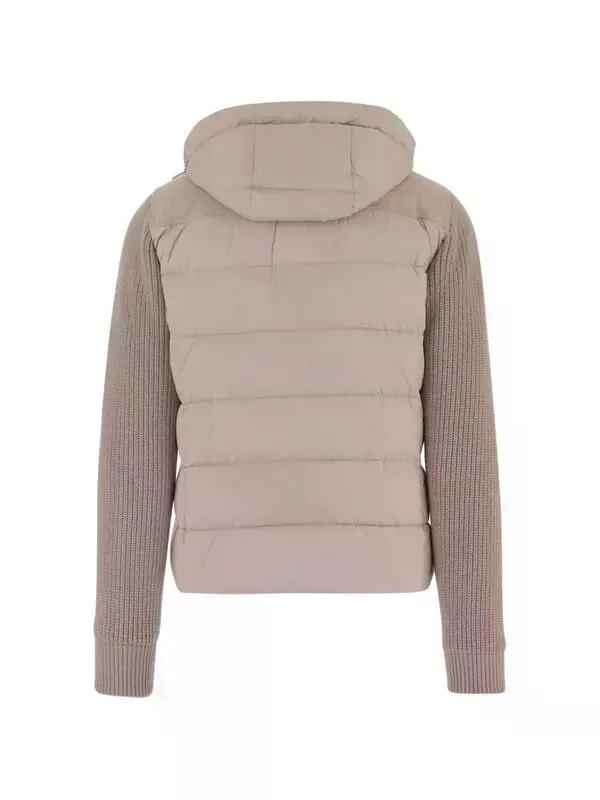 MOORER Zip-up Padded Jacket In Stone Beige