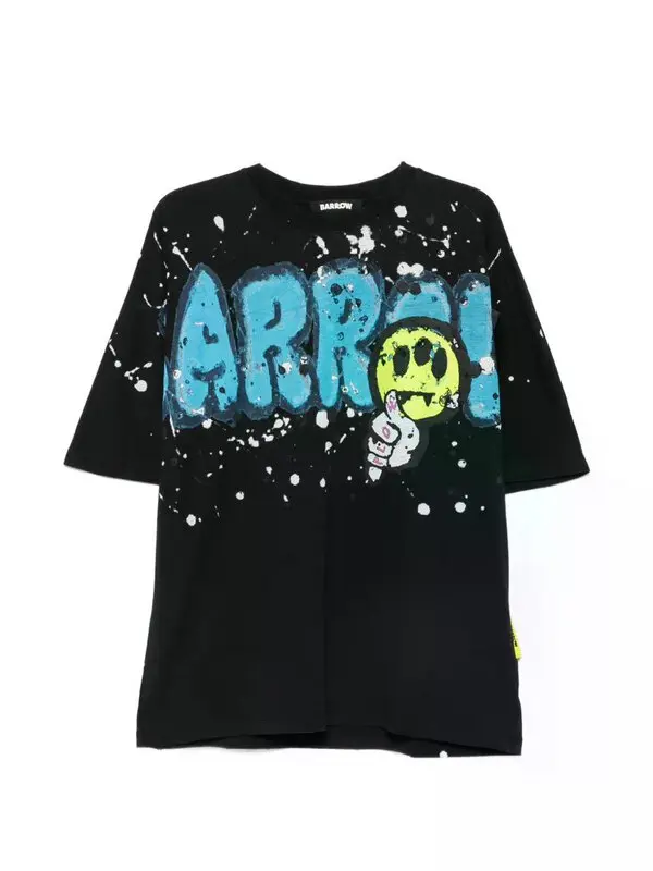 BARROW Graphic-print Paint-splatter T-shirt