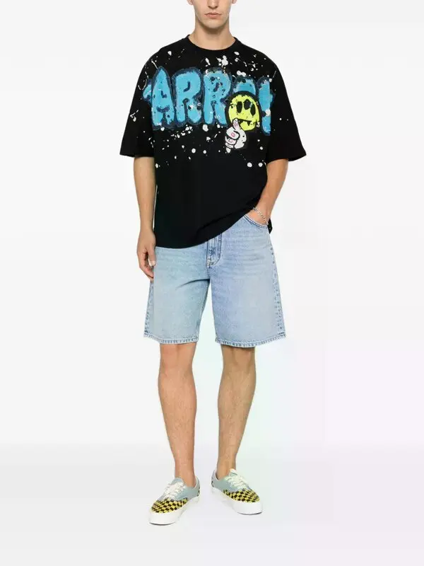 BARROW Graphic-print Paint-splatter T-shirt