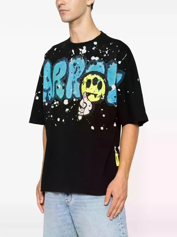 BARROW Graphic-print Paint-splatter T-shirt