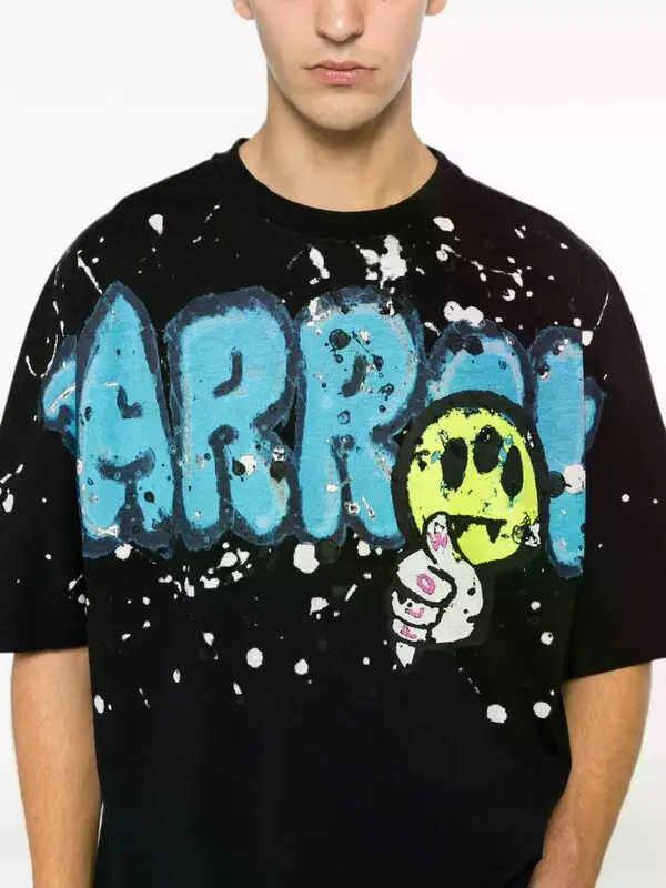 BARROW Graphic-print Paint-splatter T-shirt