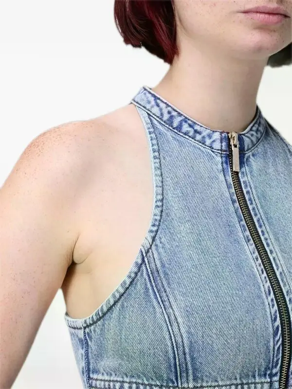 Armani Exchange Zip-up Halterneck Maxi Dress