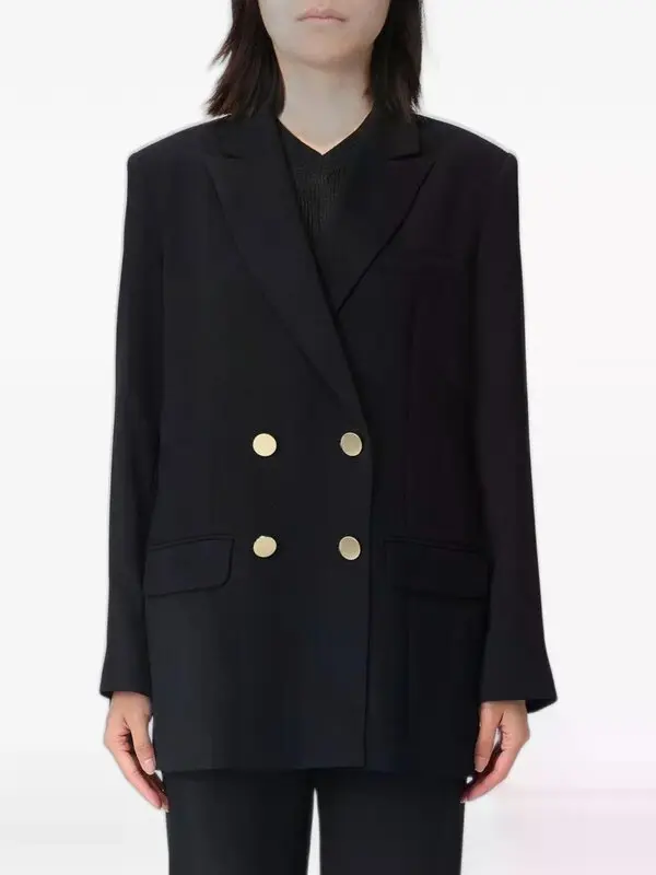Armani Exchange Double-breasted Crepe Blazer - Black