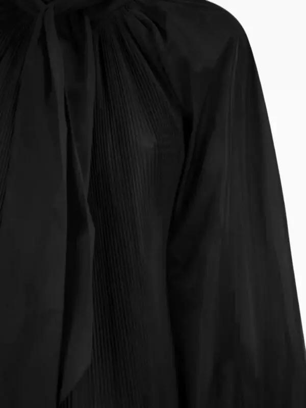 Max Mara Pleated Neck-bow Blouse - Black