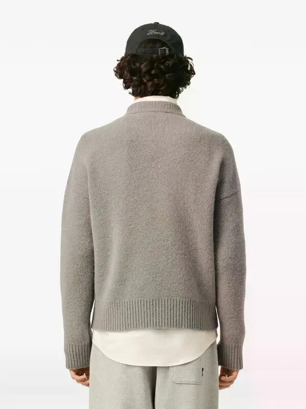 AMI Paris Crewneck Alpaca Sweater With De Coeur