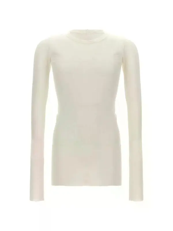 Rick Owens Tower Rib Ls T Raw-cut T-shirt - Neutrals