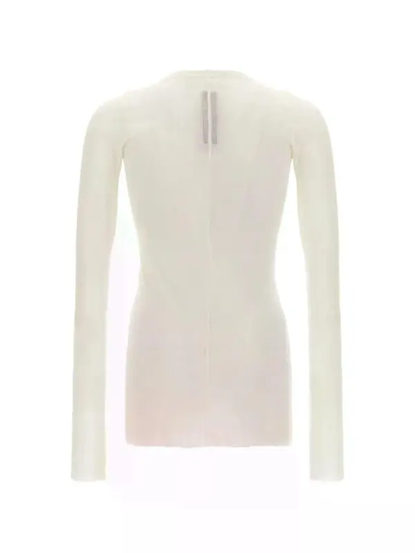 Rick Owens Tower Rib Ls T Raw-cut T-shirt - Neutrals