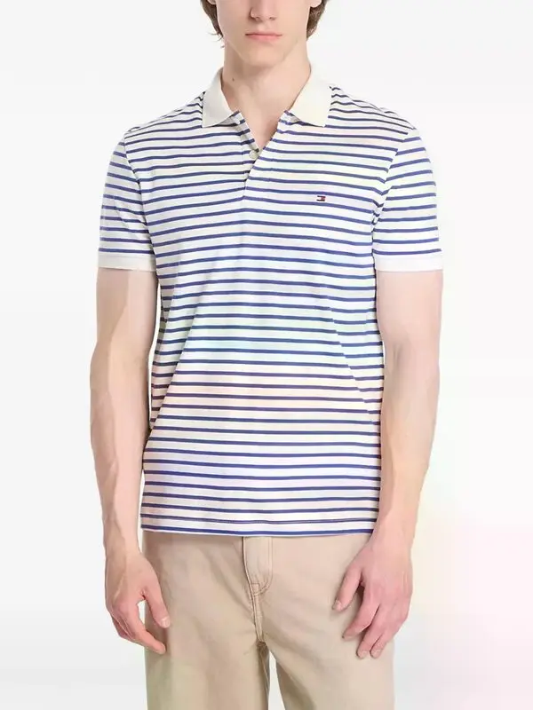 Tommy Hilfiger Striped-knit Polo Shirt - Neutrals