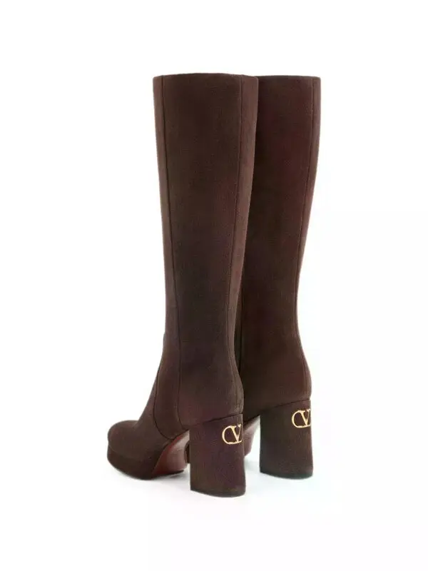 Valentino Garavani Fawcette Platform Boots In Crust Leather