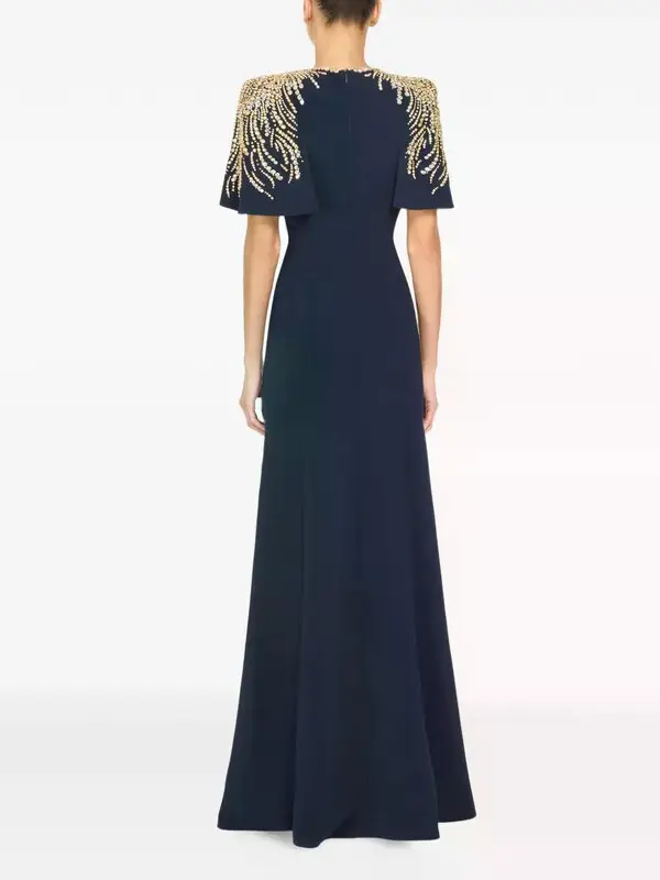 Jenny Packham Embellished Petal Dress - Blue