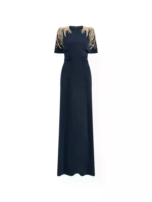 Jenny Packham Embellished Petal Dress - Blue