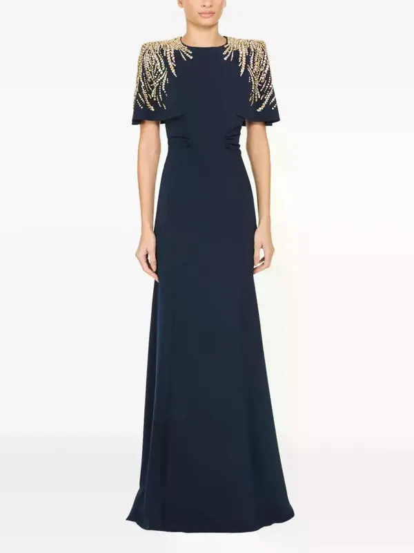 Jenny Packham Embellished Petal Dress - Blue