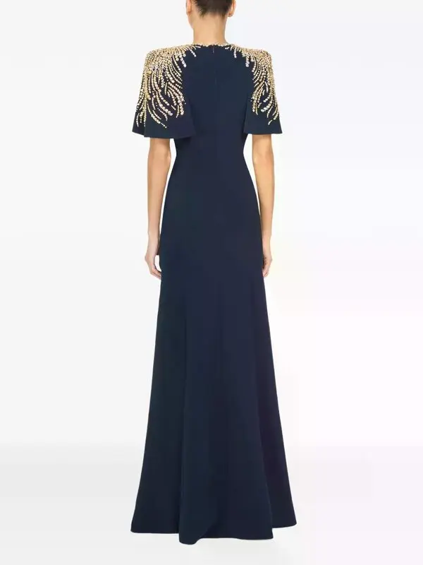 Jenny Packham Embellished Petal Dress - Blue