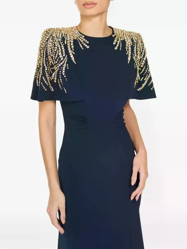 Jenny Packham Embellished Petal Dress - Blue