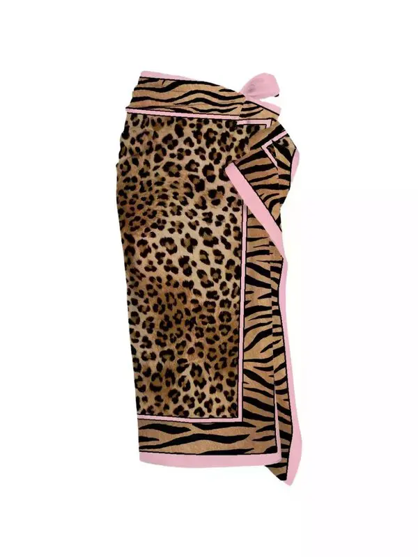 MC2 SAINT BARTH Animal-print Wrap-style Sarong - Neutrals