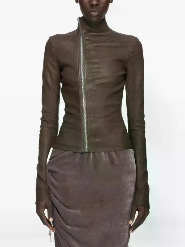 Rick Owens Asymmetrical Zip Jacket - Brown