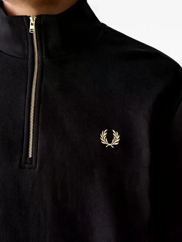 Fred Perry Quarter-zip Sweater With Embroidered Logo